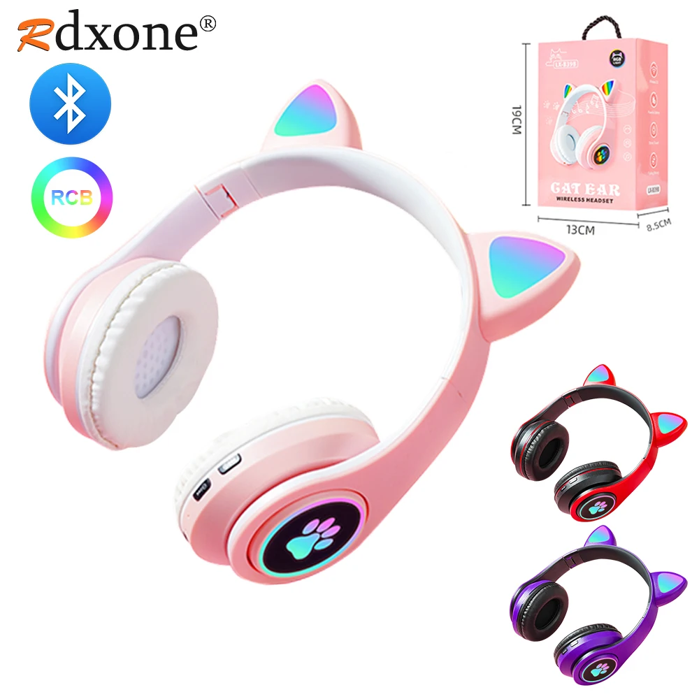 Casque-sans-fil-Bluetooth-Cat-Ear-Glow-Light-pour-enfants-casques-de ...