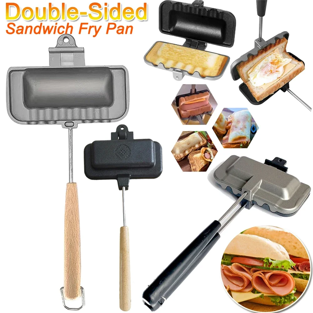 Double-Sided Sandwich Fry Pan Non-Stick Kitchen Toast Omelets Baking ...