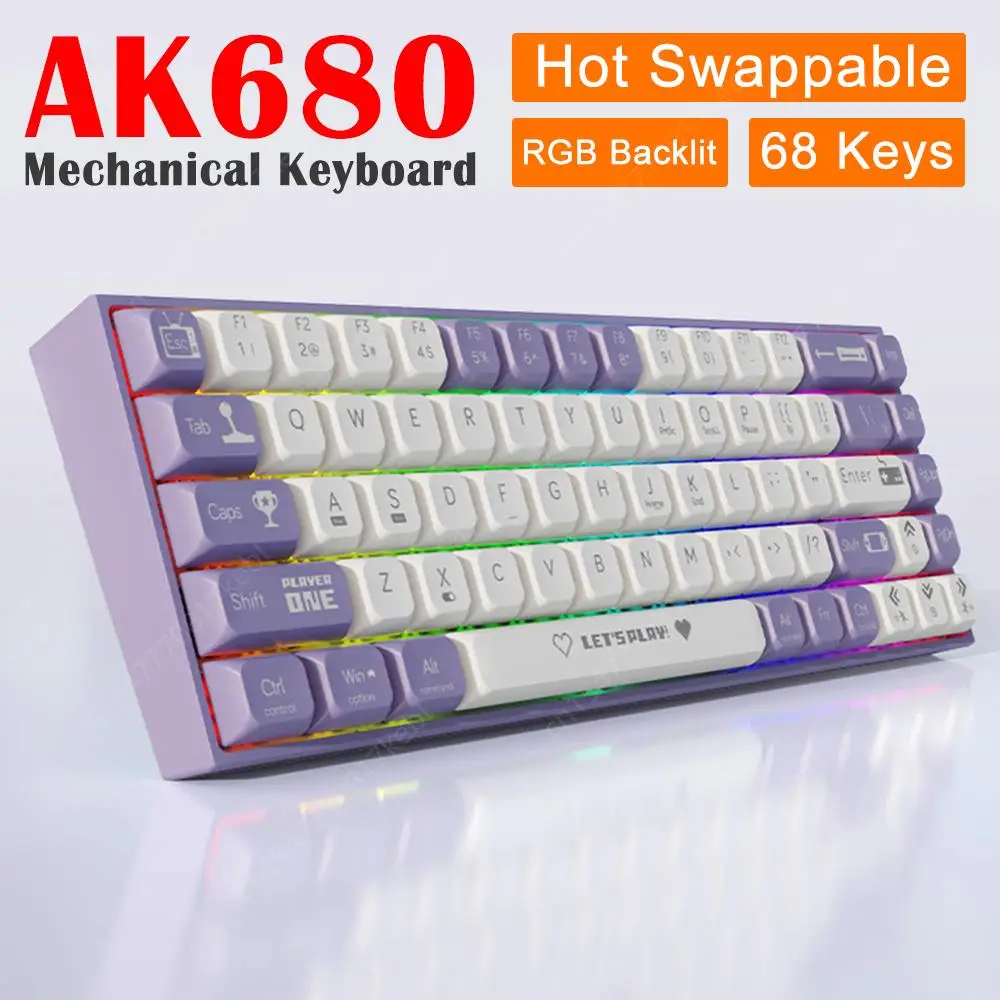 AK680-Compact-Mechanical-Keyboard-68-Keys-USB-Wired-Keyboard-RGB ...