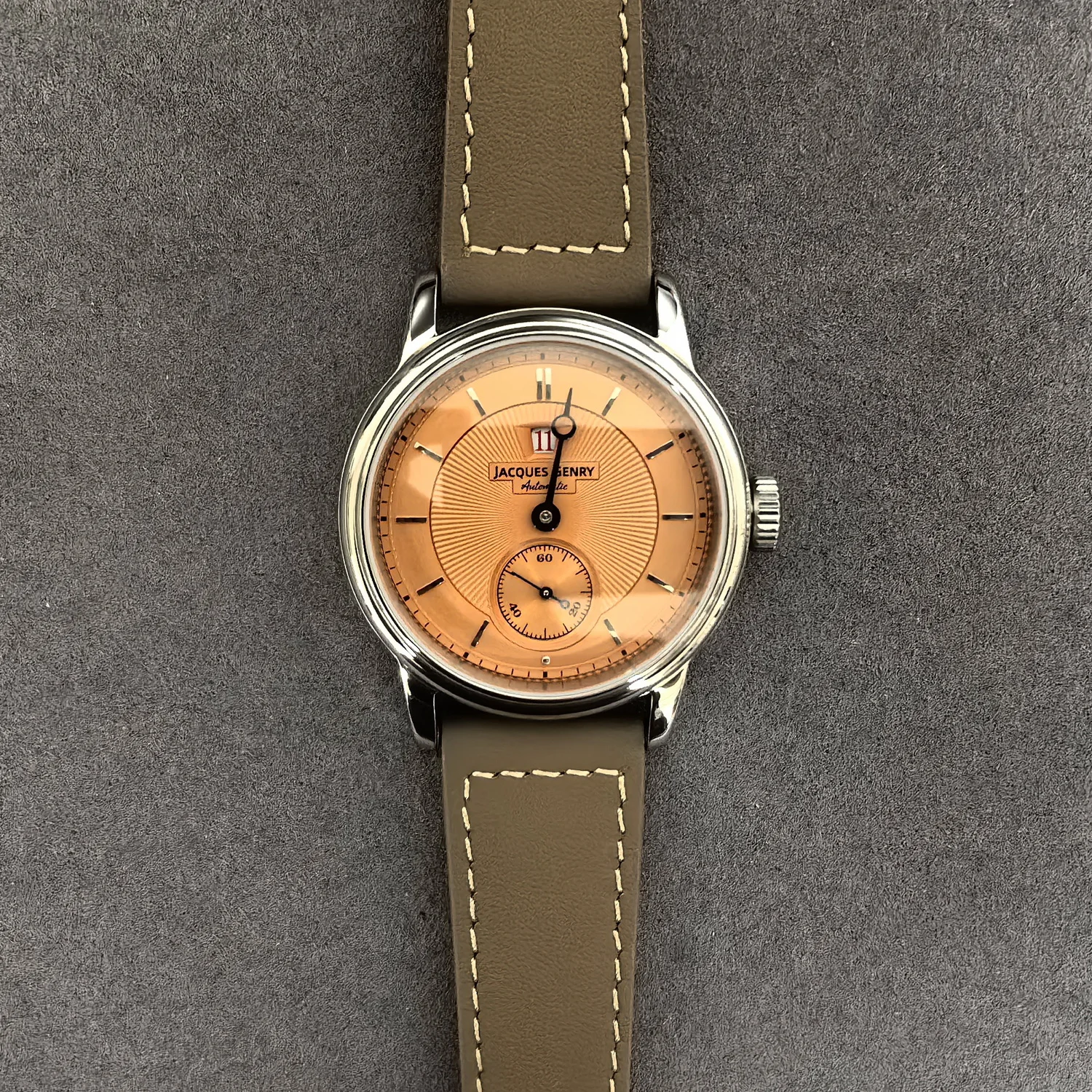 Jacques Genry Men Automatic Watch 38mm Jump Hour Mechanical Wristwatch ...