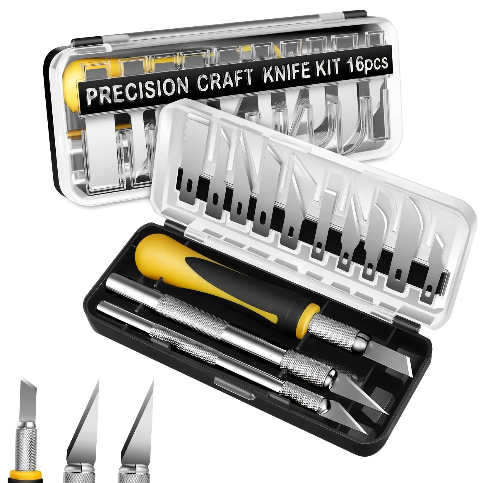 16PCS-Craft-Knife-Set-Exacto-Knife-Set-3-Piece-Hobby-Knives-with-10 ...