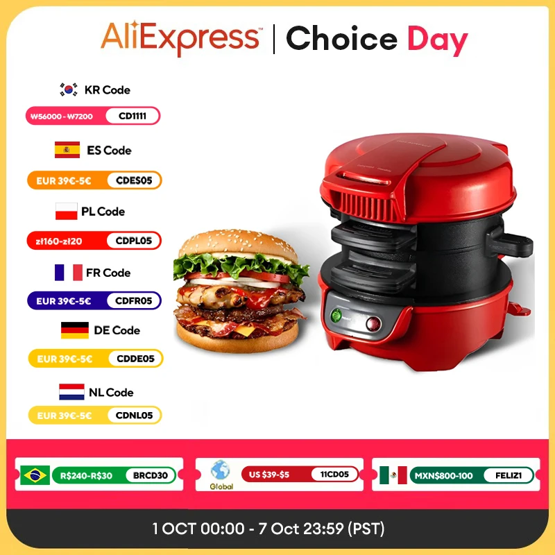 220V-110V-Multifunctional-burger-machine-Mini-Breakfast-Muffin-Maker ...