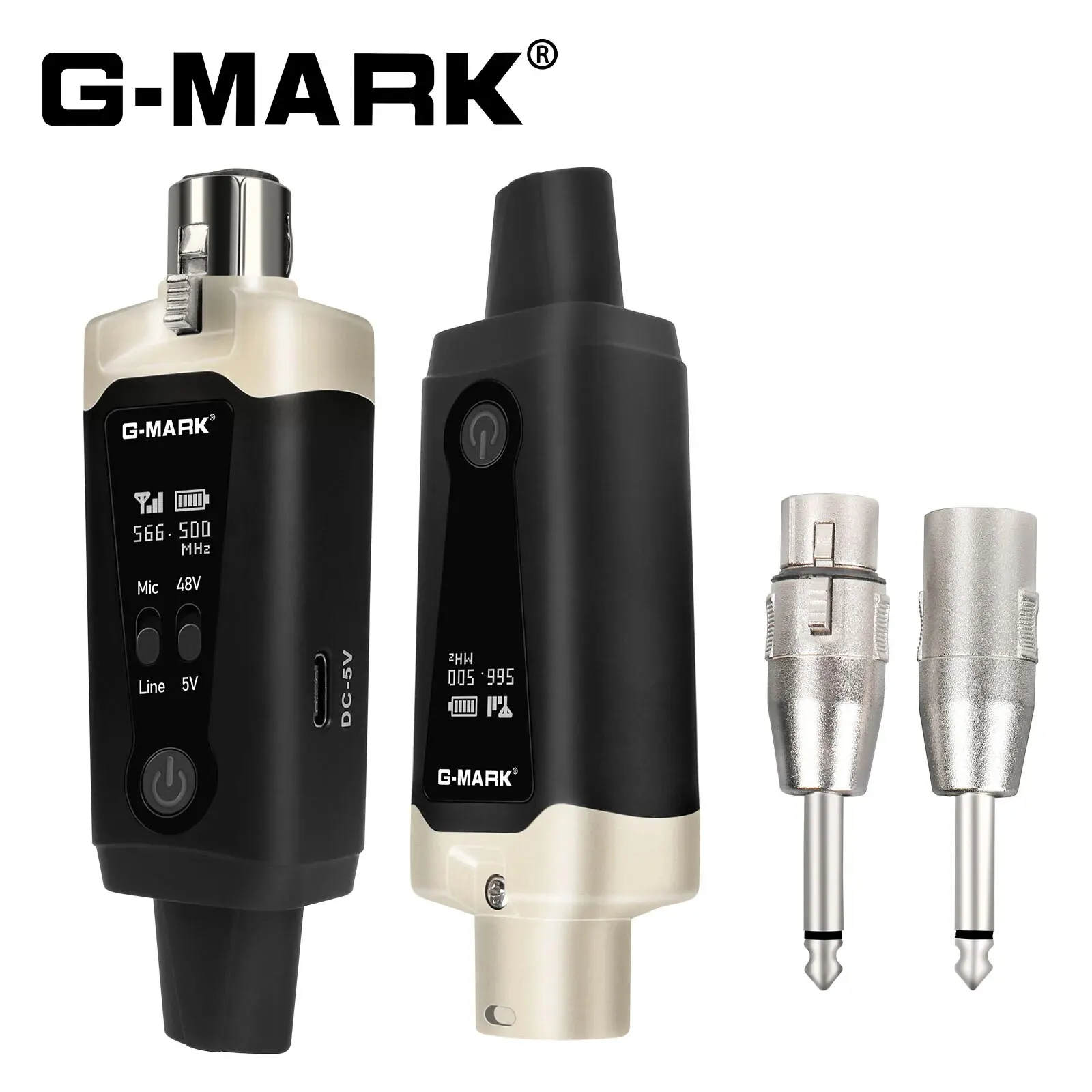 Wireless-Microphone-System-G-MARK-GX1-1-UHF-XLR-Adapter-16-Channels-Audio-Transmitter-And ...