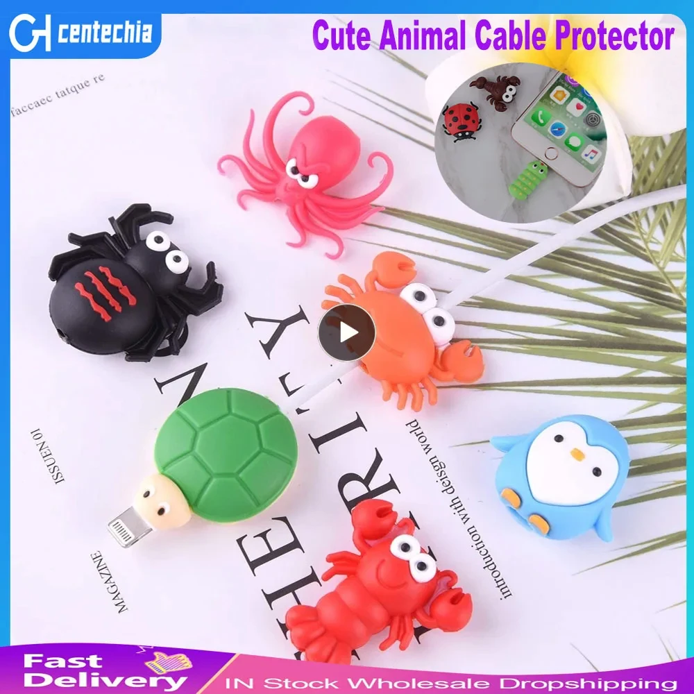 1PCS-Cartoon-Cute-Animal-Cable-Protector-Bites-USB-Cable-Wire-Organizer ...