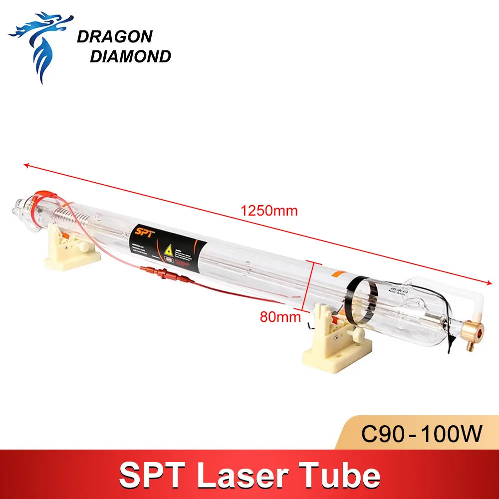 DRAGON-DIAMOND-SPT-90-100W-CO2-Laser-Tube-Glass-Pipe-Metal-Head-Length ...