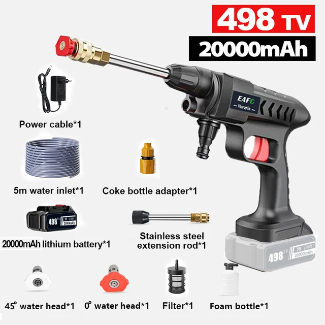 500W Electric Cordless High Pressure Washer 20000mAh Spray Water Gun ...