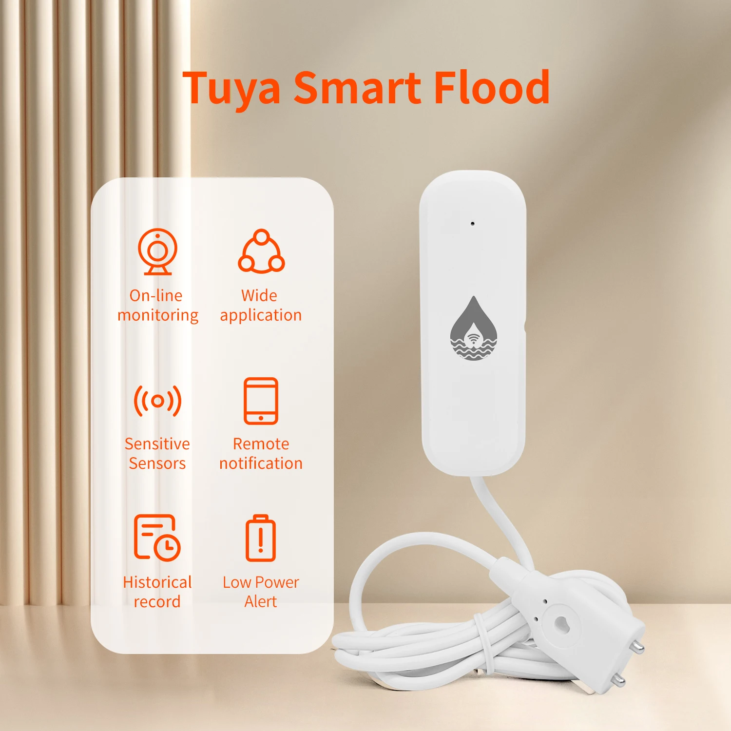 Tuya Smart WiFi/Zigbee Water Leak Detector Flood Sensor Water Level ...