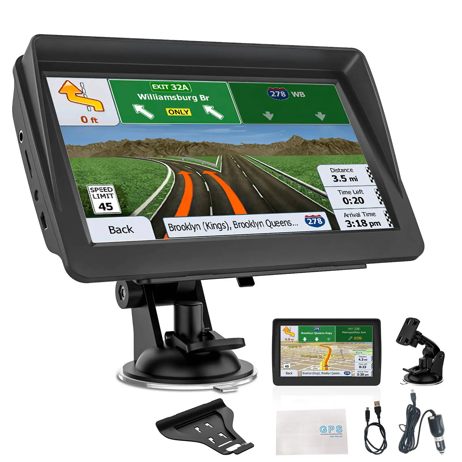 Navega-o-GPS-do-carro-HD-Touch-Screen-Navegador-GPS-Caminh-o-Sunshade ...