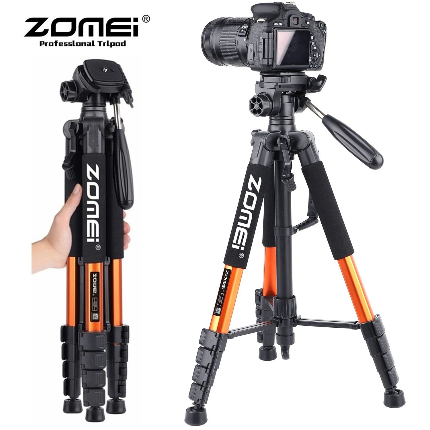 187cm-Aluminum-Photography-Stand-Max-Load-11lbs-5kg-Professional-Tripod ...