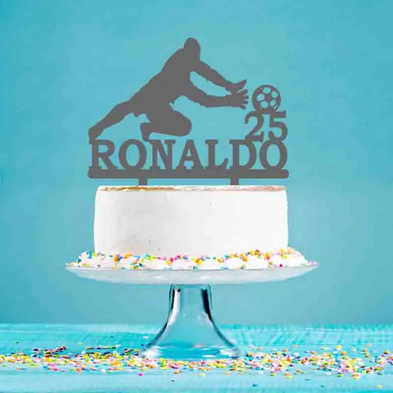 Custom Name Age Football Goalkeeper Silhouette Cake Topper For Football ...
