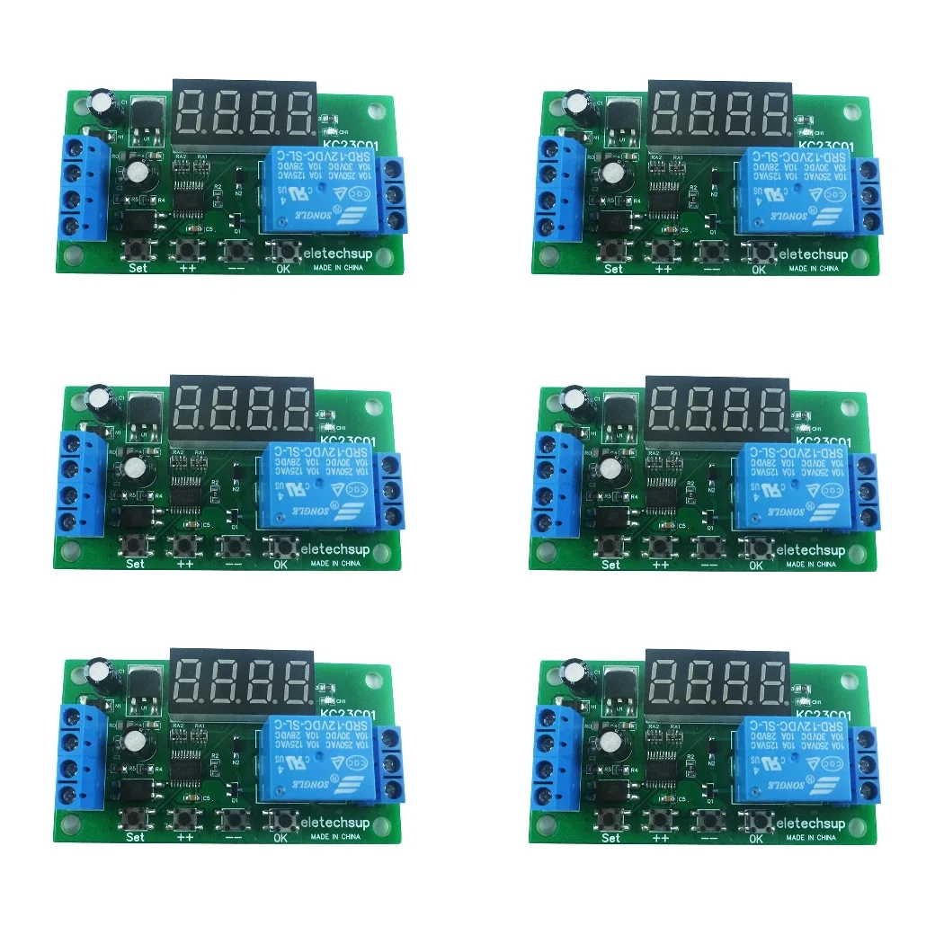 6pcs KC23C01 DC 5V 12V 24V Multifunction Pulse Counter Trigger Delay ...