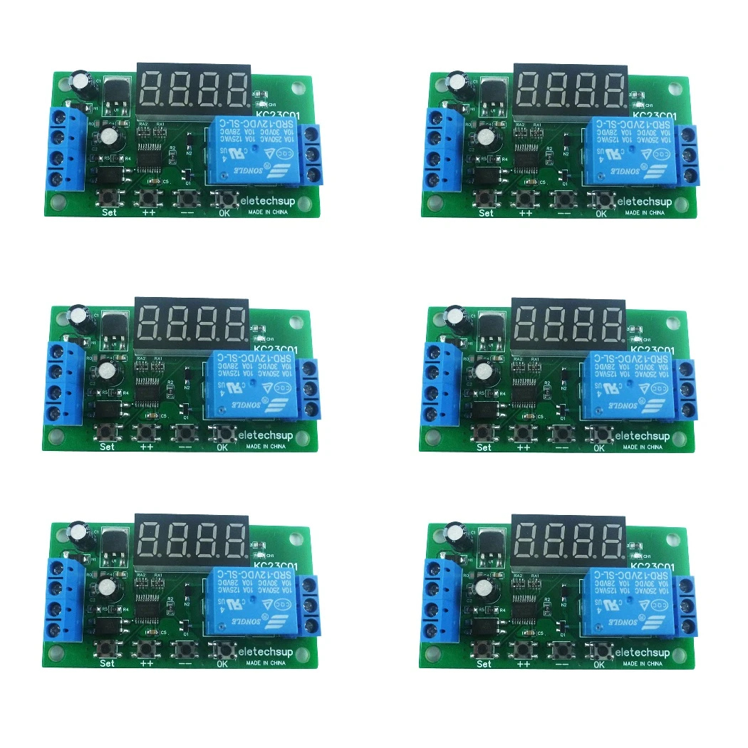 6pcs Kc23c01 Dc 5v 12v 24v Multifunction Pulse Counter Trigger Delay Timer Relay Switch Module ...