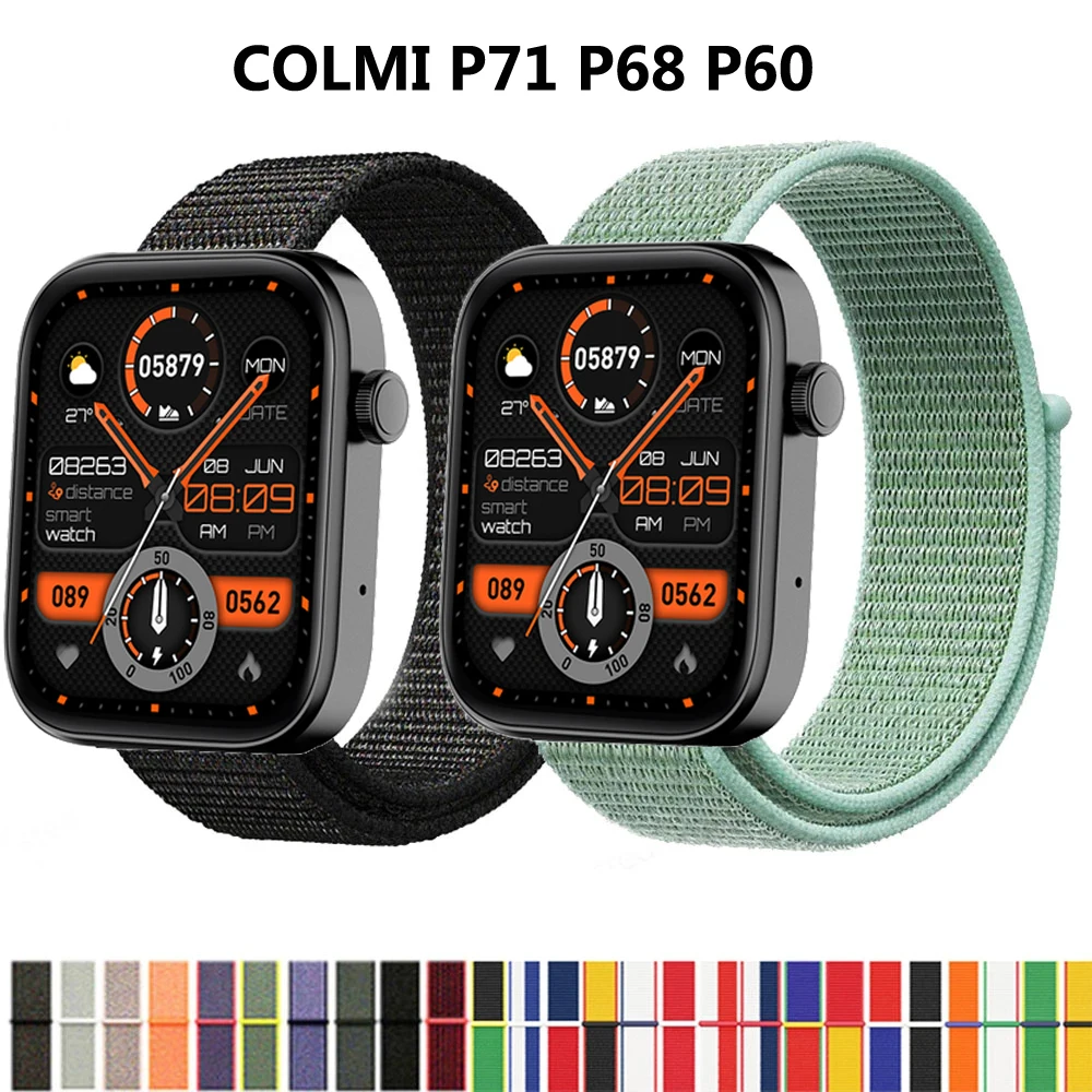 22mm-Nylon-Loop-Strap-for-COLMI-P71-P68-P60-Smartwatch-Replacment ...