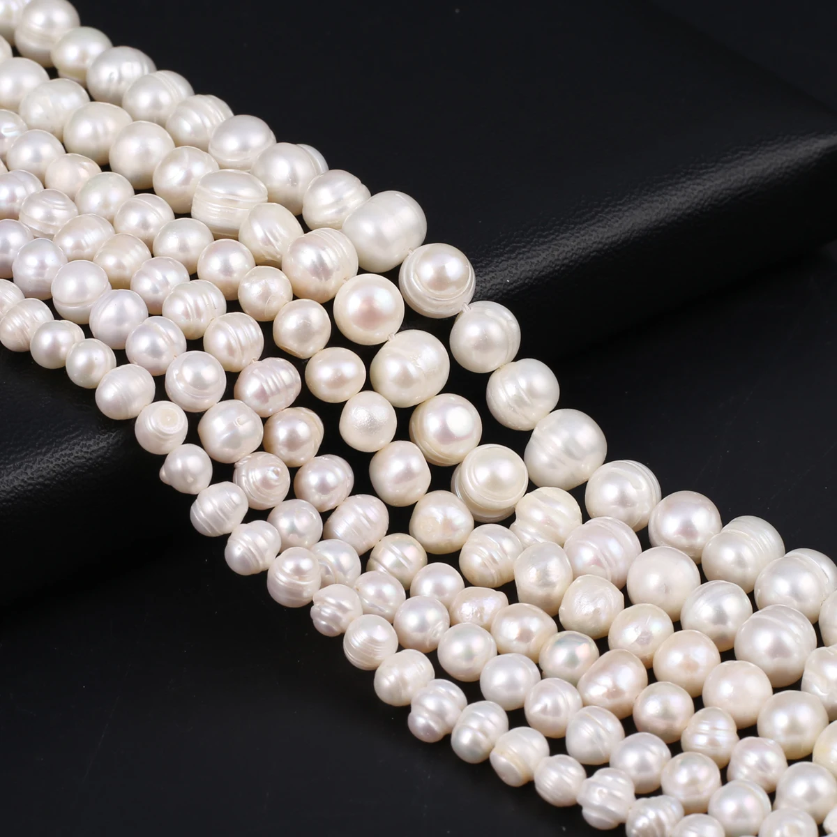 Natural Freshwater Pearl Beads Round Shape Spacing Isolation Loose ...