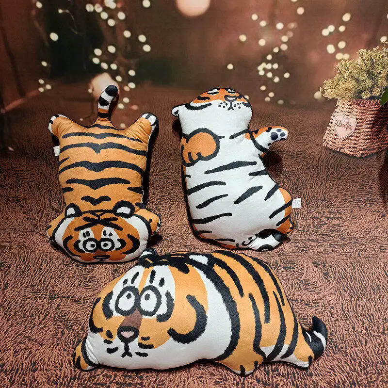 Year of the Tiger Cute Fat Tiger Double sided Printing Plush Toy Doll ...