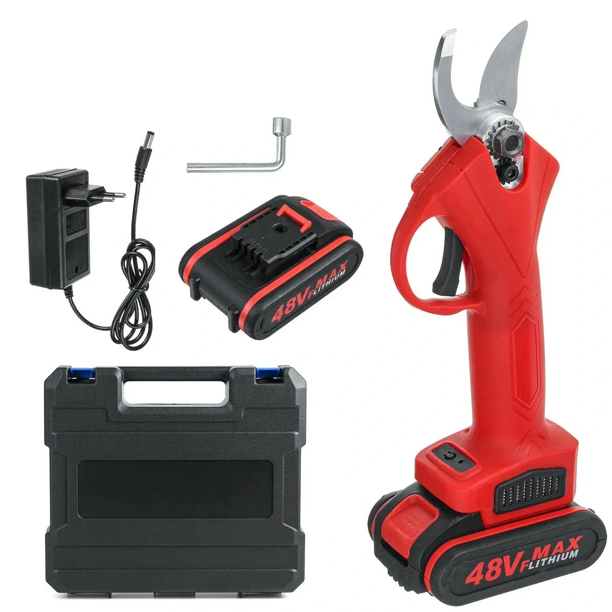 48V Cordless Electric Pruning Shears Battery Punner Garden Scissors ...