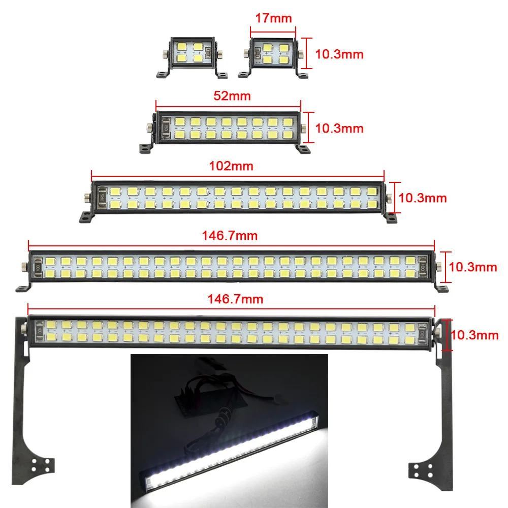 LED-Roof-Double-Row-Spot-Searchlight-Lamp-Bar-CH3-Control-for-1-10-RC ...