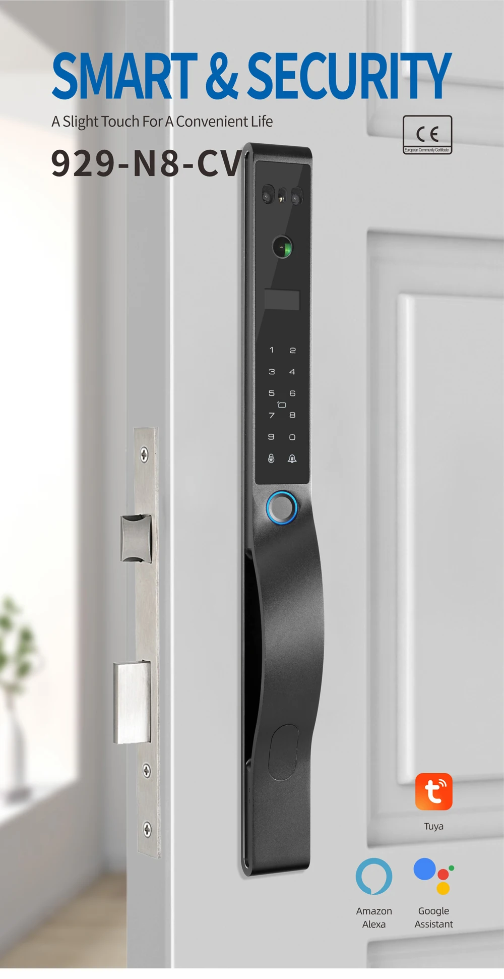 июля005 HUNE Fashion Smart Lock AUTO WiFi APP 3D Face ID Камера Дверной ...