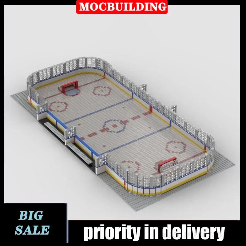 MOC City Ice Hockey Rink Skating Range Model Building Block Assembly ...