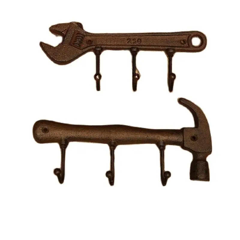 Creative Wall Hook Hanger Wall Mounted Vintage Iron Hammer / Wrench ...
