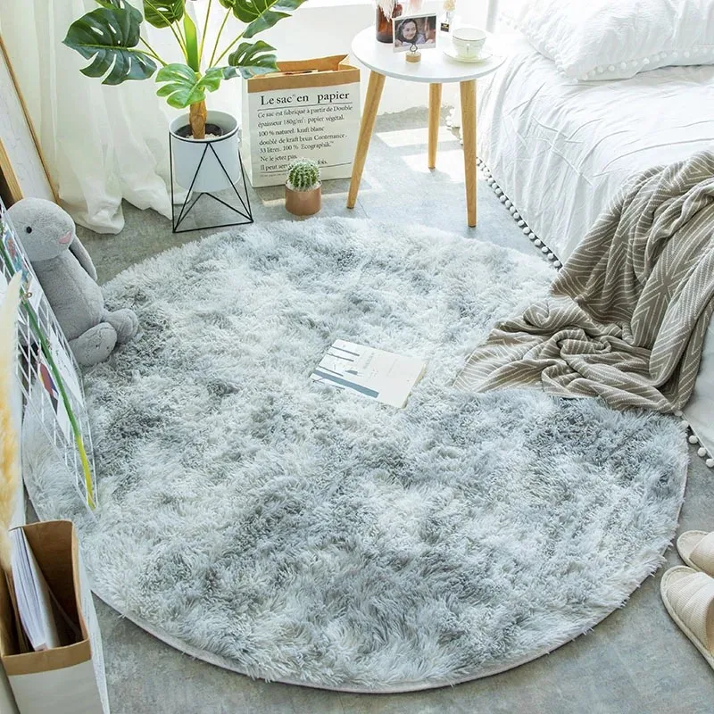 Grey-Round-Area-Rug-Carpets-for-Living-Room-Soft-Home-Decor-Bedroom-Kid ...