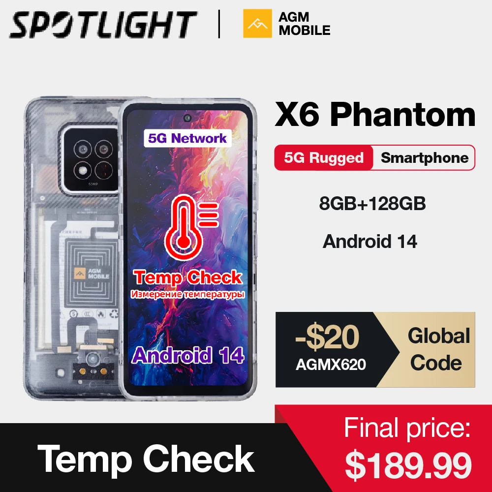 AGM-X6-Phantom-Rugged-Smartphone-5G-6-78-FHD-5000mAh-8GB-128GB-Temp ...
