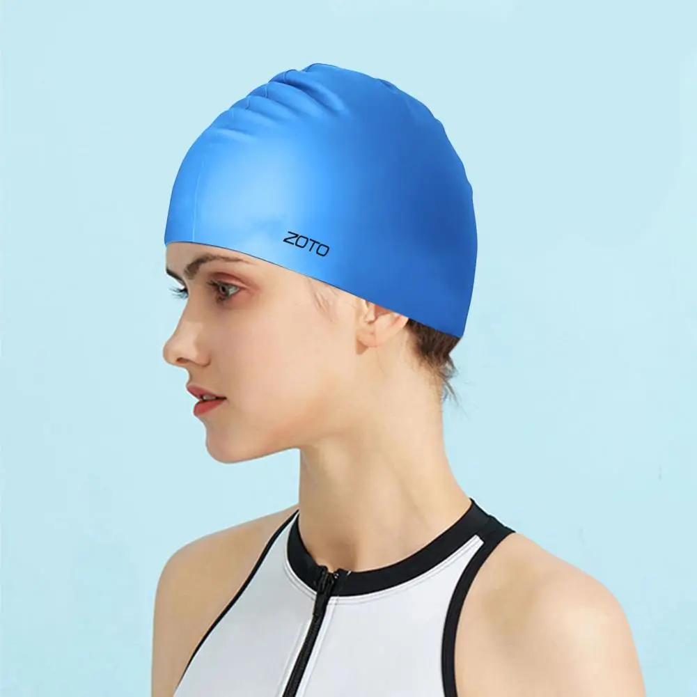 Unisex-Swim-Pool-Hat-Solid-Color-Swimming-Beanie-Hat-Waterproof ...