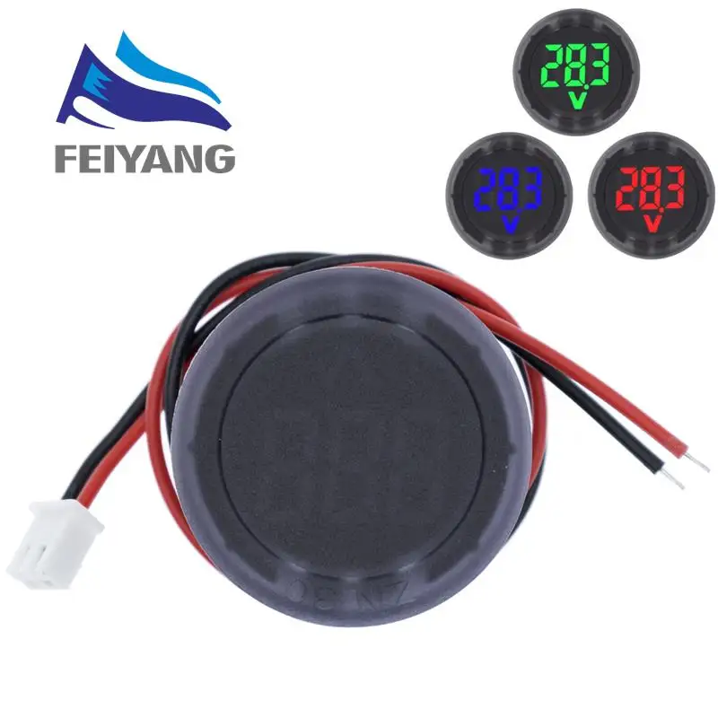 DC5-100V-Digital-Voltmeter-LED-Digital-Display-Circular-Voltmeter-Car ...