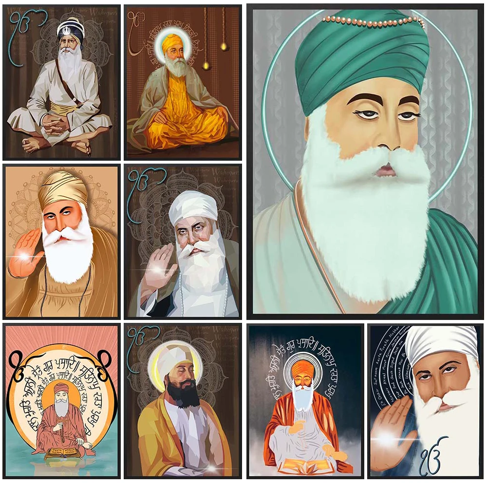 Handdrawn-Sikh-Religious-Religion-Poster-Wall-Pictures-For-Living-Room ...