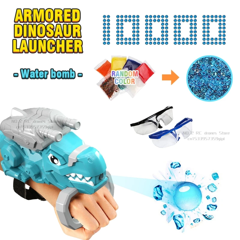 Electric-Water-Bomb-Gun-Dinosaur-Launcher-Glove-with-1000-Bullets-for ...