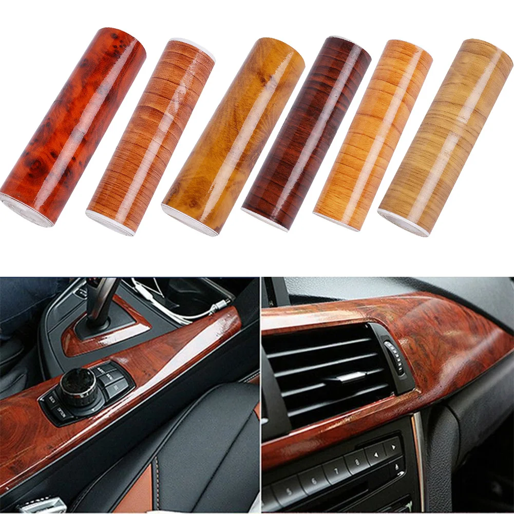 Car Wood Grain Film Stickers Decals Wrap Film PVC Wood Textured ...