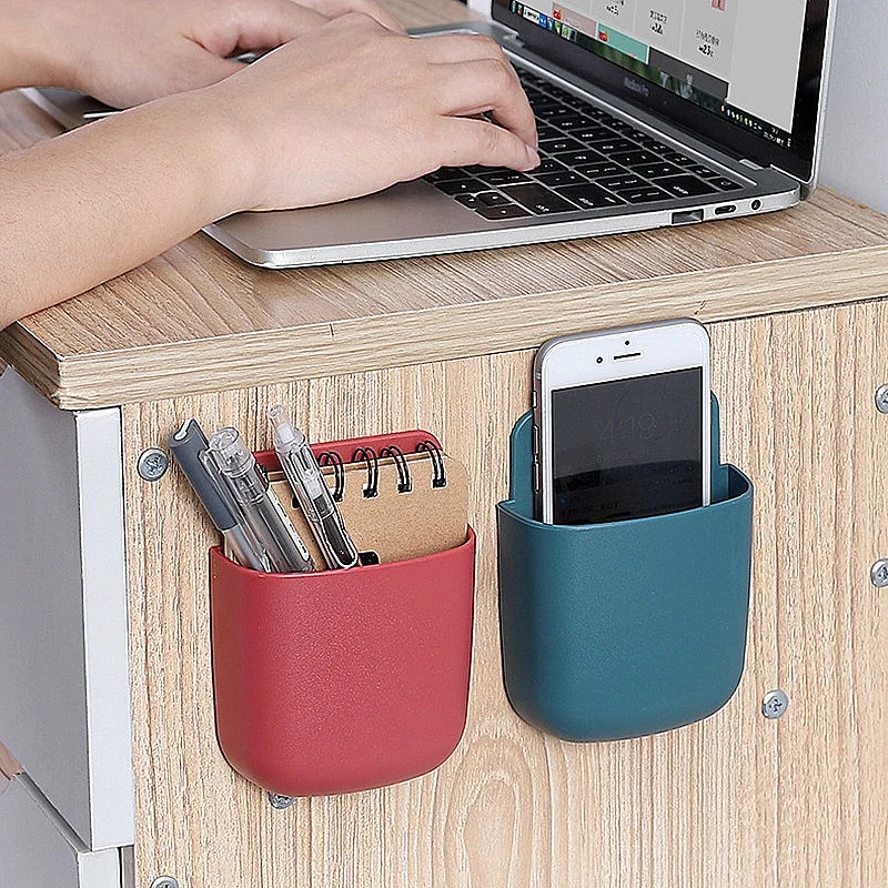 Wall-mounted-Storage-Box-Storage-Containers-Phone-Stand-Remote-Control ...