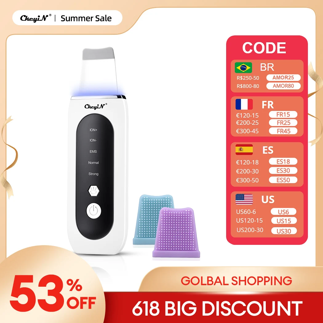 CkeyiN EMS cilt Scrubber iyonik kaldırma sıkma ultrasonik temizleyici ...