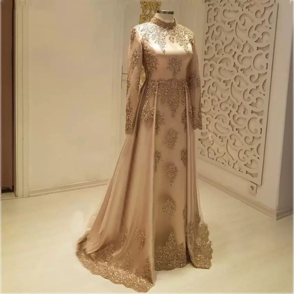 Saudi-Arabia-Long-Sleeves-Muslim-Evening-Dresses-2023-Lace-Appliques ...