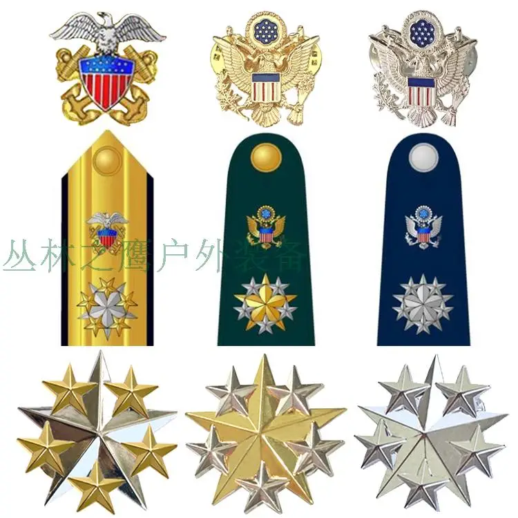 MILITARY-US-ARMY-NAVY-SIX-STAR-SHOULDER-GENERAL-OFFICER-RANK-METAL-HAT ...