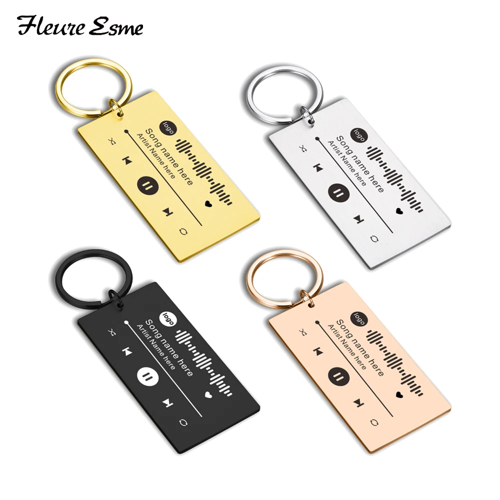 Personalized Music Spotify Scan Code Keychain | Stainless Steel Music ...
