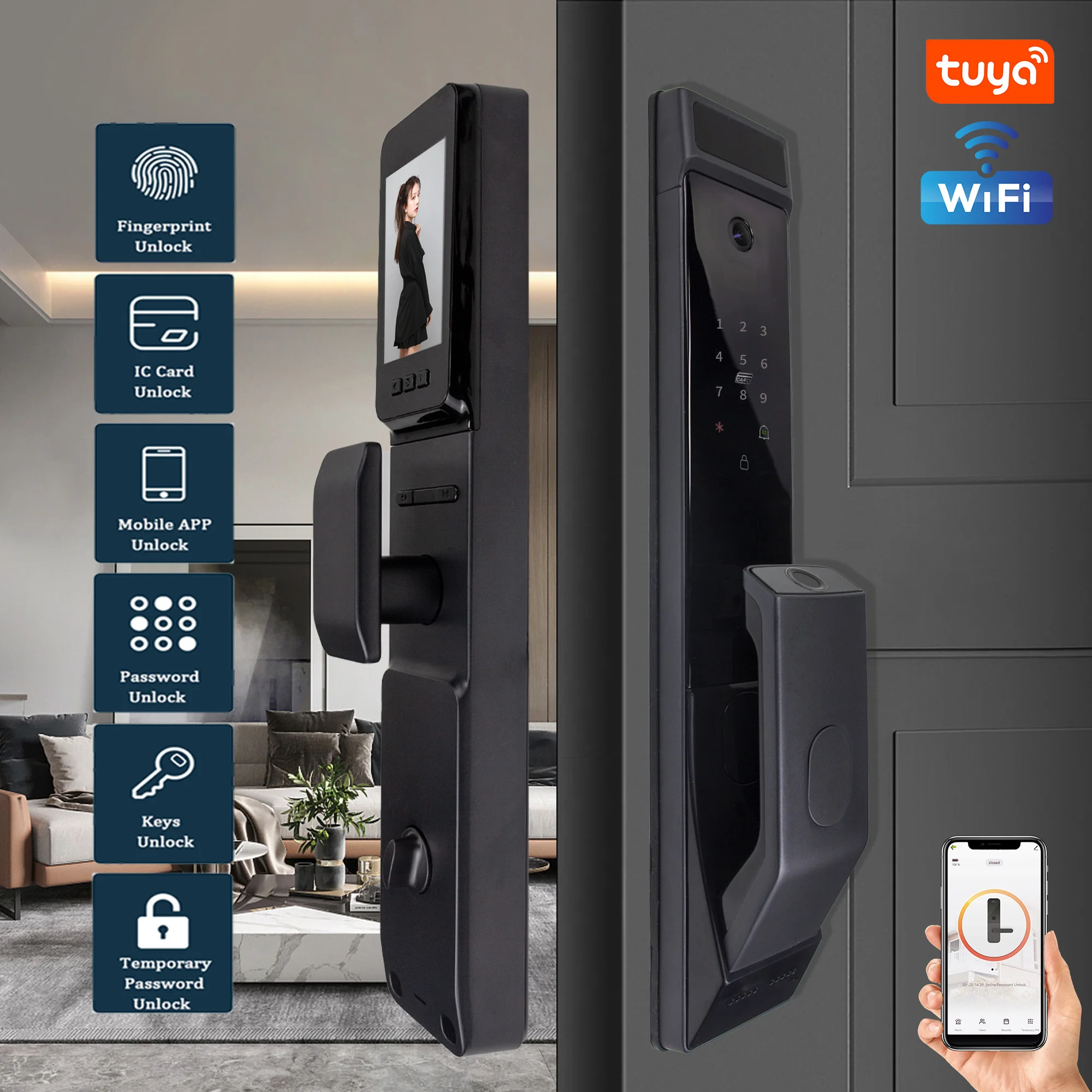 PHIPULO-Wifi-Smart-Lock-Door-With-Tuya-APP-Remotely-Fingerprint ...