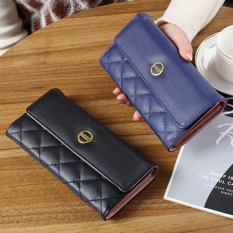 2022-New-Women-Wallet-Lady-Clutch-Leather-Plaid-Hasp-Female-Wallets ...