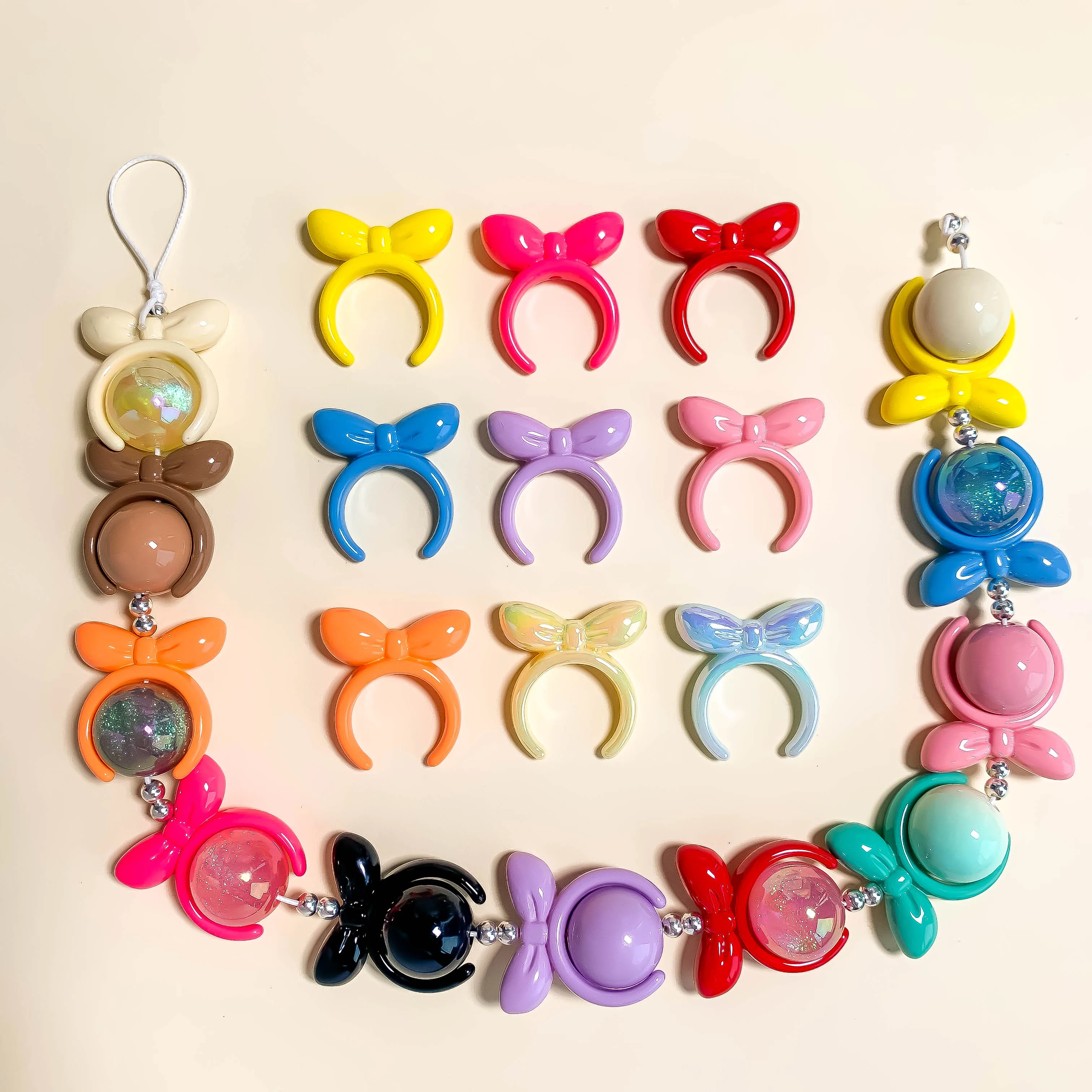 Acrylic-Resin-Bow-Tie-Plastic-Beads-Pendant-Bracelet-Earring ...