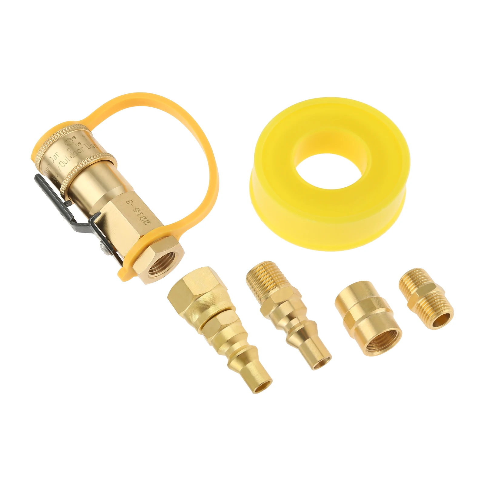 RV BBQ Propane Quick Connect Fittings Adapter Kit,Brass Shutoff Valve ...