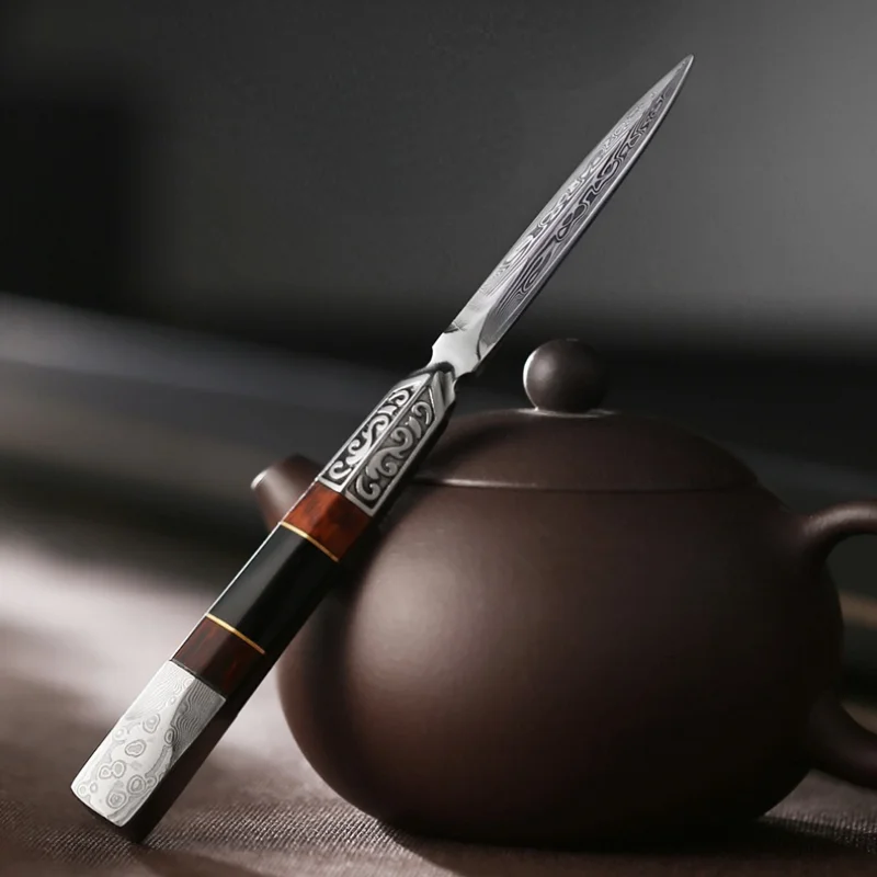 Stainless Steel Tea Knife Cutter Tools Ceremony Vintage Luxury Chinese ...