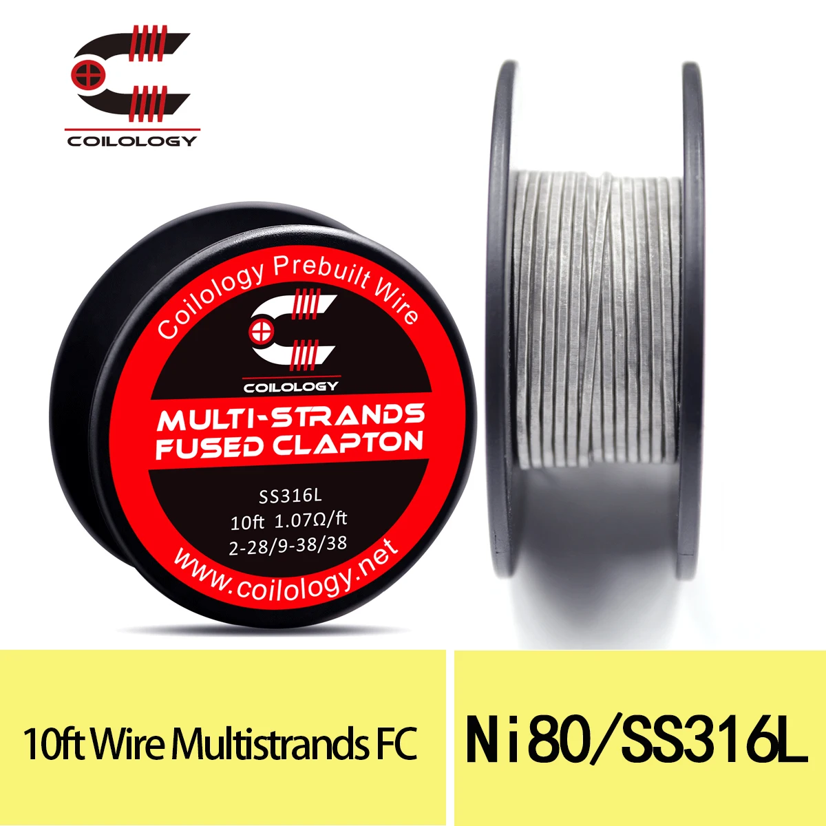 Coilology-10ft-Wire-Spool-Multistrands-Fused-Clapton-Ni80-SS316L-DIY ...