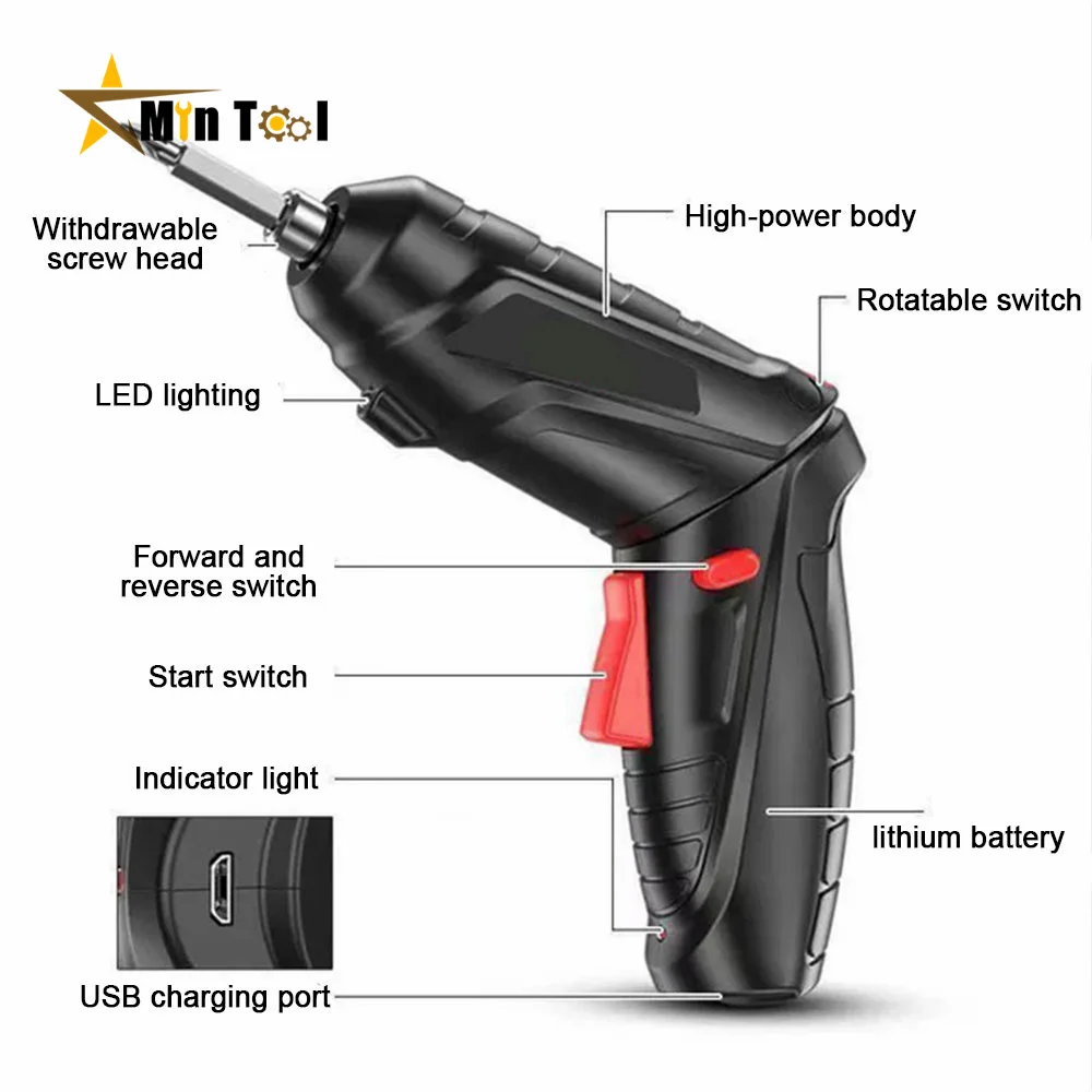 3-6V-Electric-Screwdriver-Battery-Rechargeable-Cordless-Screwdriver ...