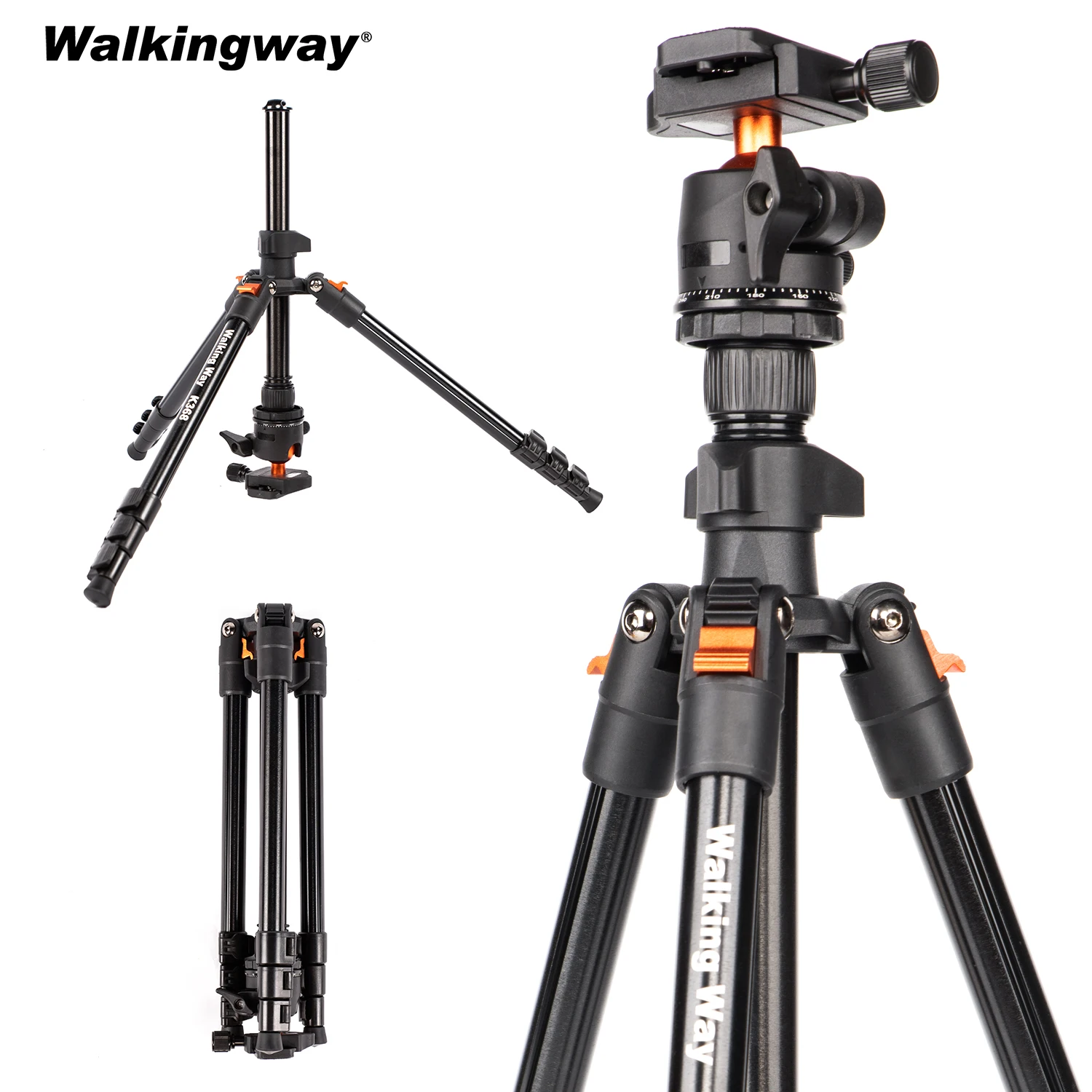 WalkingWay-62-99-Inch-Professional-High-Camera-Tripod-for-DSLR-Portable ...