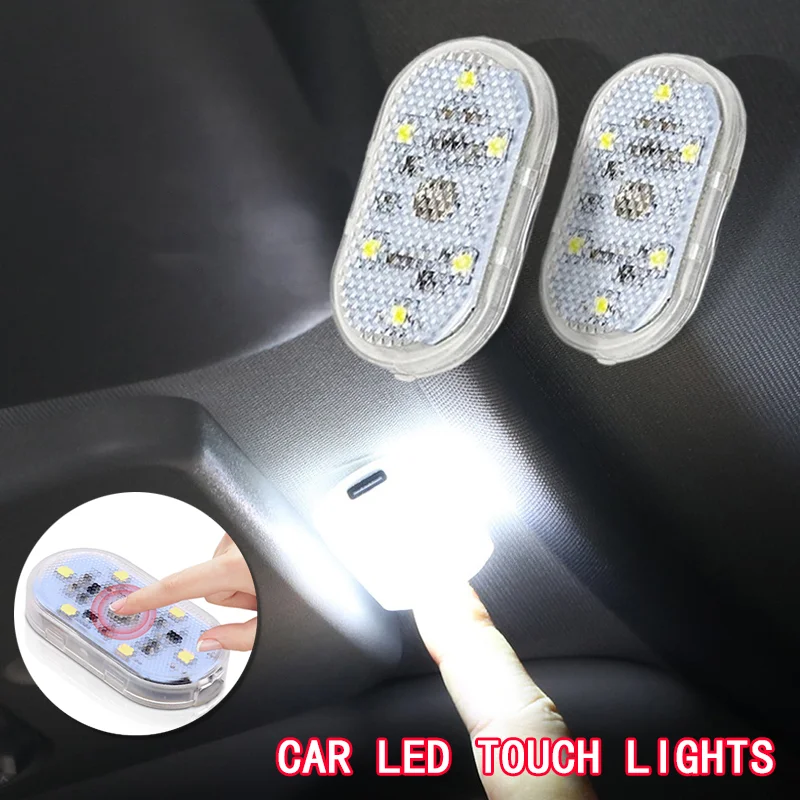 Wireless-LED-Touch-Light-Interior-Light-Magnetic-Car-Door-Light-Roof ...