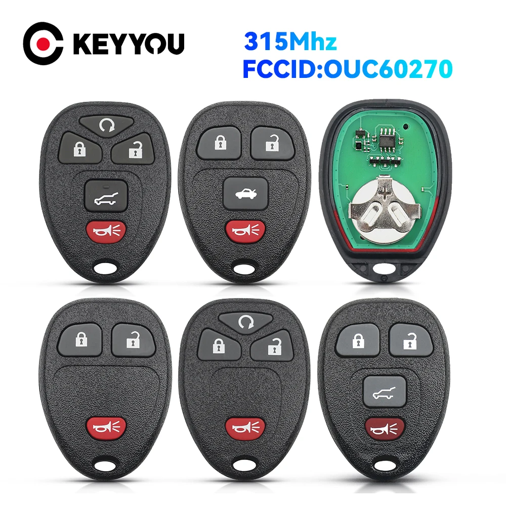 KEYYOU Remote Control Car Key For Buick Chevrolet Cadillac GMC Saturn ...