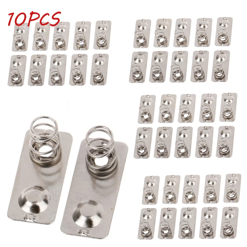 10pcs-21x9mm-Replacement-Metal-Batteries-Spring-Contact-Plate-Silver ...