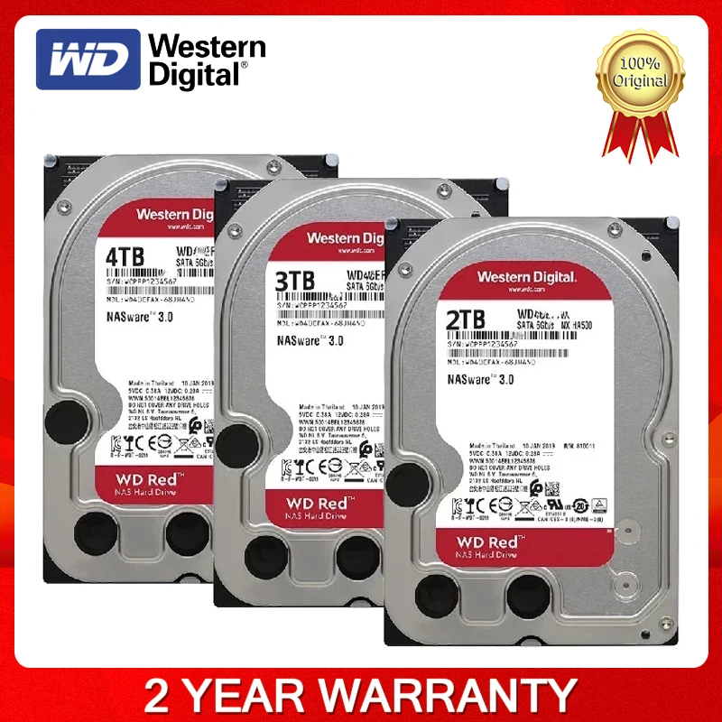 Novo western digital wd vermelho nas 2tb 4tb 6tb 8tb 10tb 12 16tb 3.5 "disco rígido interno sata ...