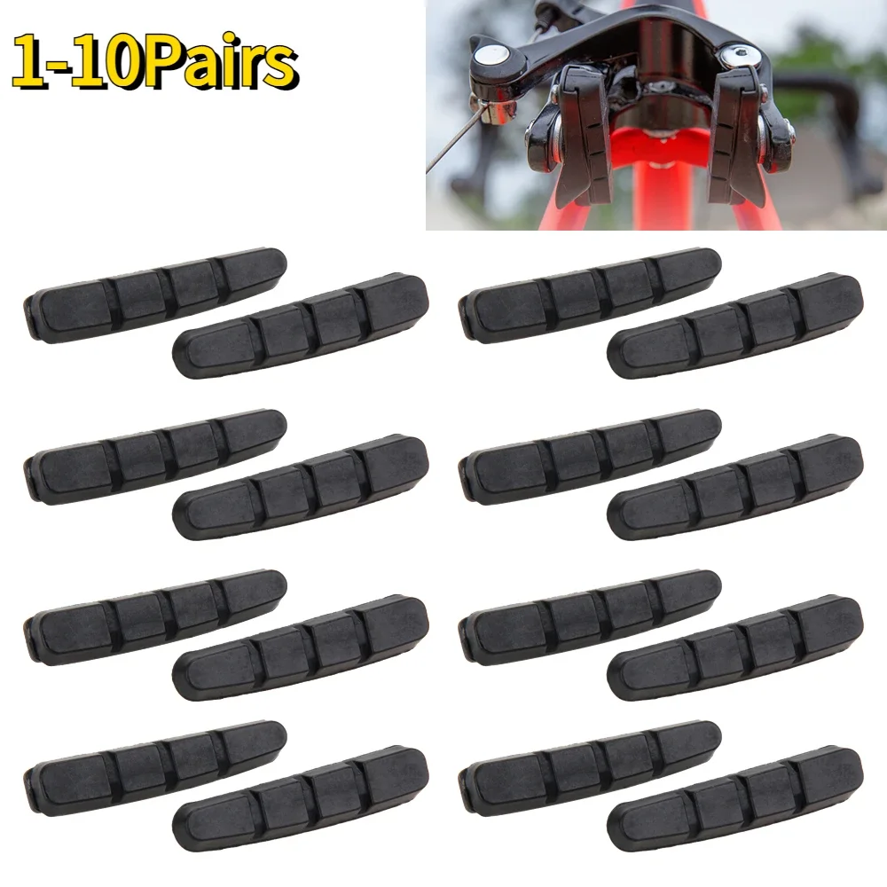 1-10Pair Road Bike Brake Pads Shoes for Alloy Rims Dura Ace Ultegra 105 ...
