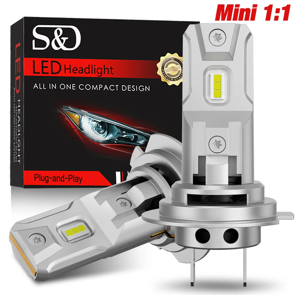 40000lm Mini H7 Led Car Headlights 120w Super Bright 16pcs 3570 Csp ...